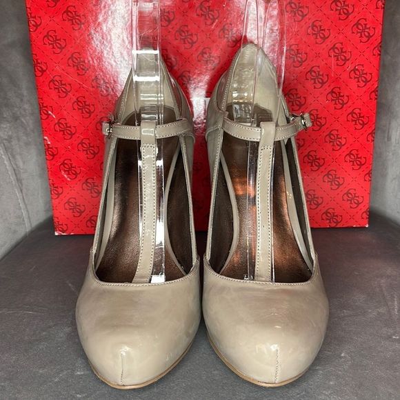 Guess | Shoes | Guessgalonet Bar Closed Toe Heels In Taupe | Poshmark